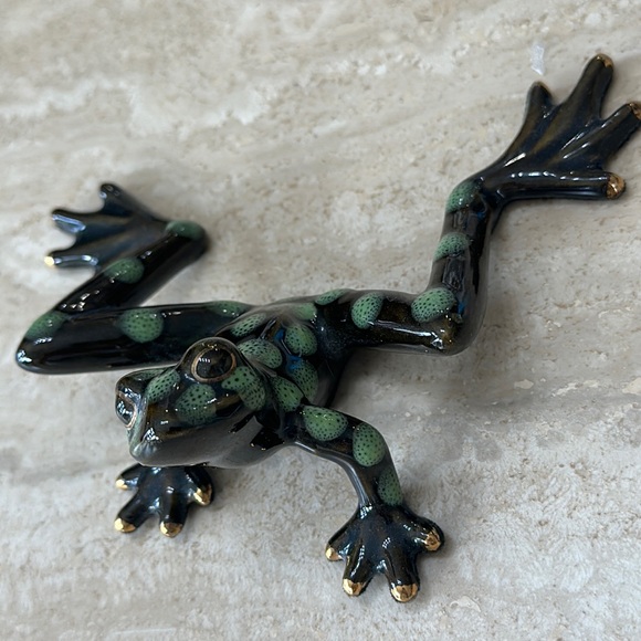Murano | Accents | Murano Glass Frog With Gold Toes And Green Spots ...